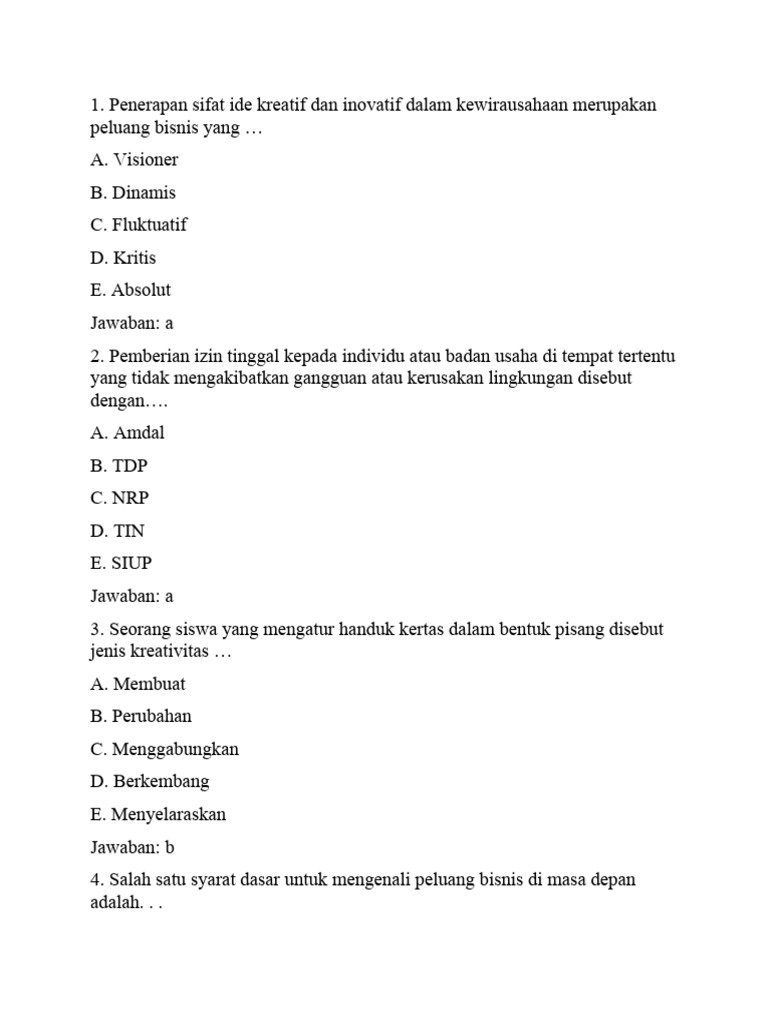 Pkwu Kelas 12 Soal - 1 | PDF