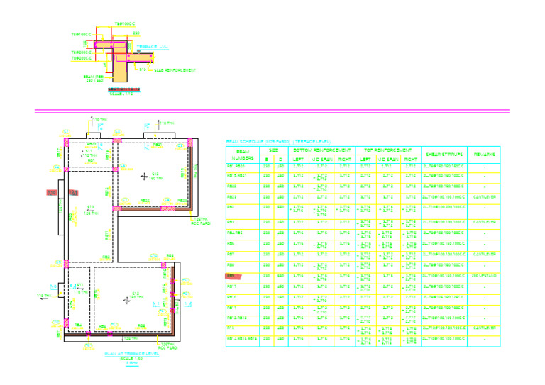 Watertank RCC Revised Slab Beam DWG | PDF