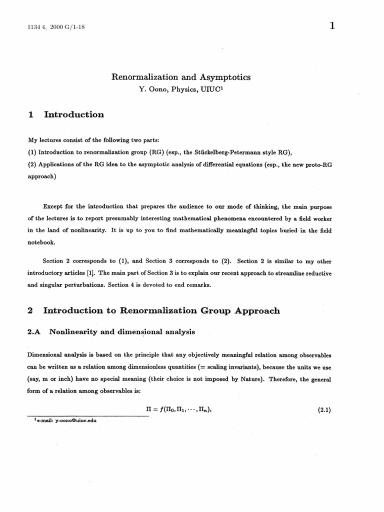 Renormalization | PDF | Theoretical Physics | Applied Mathematics