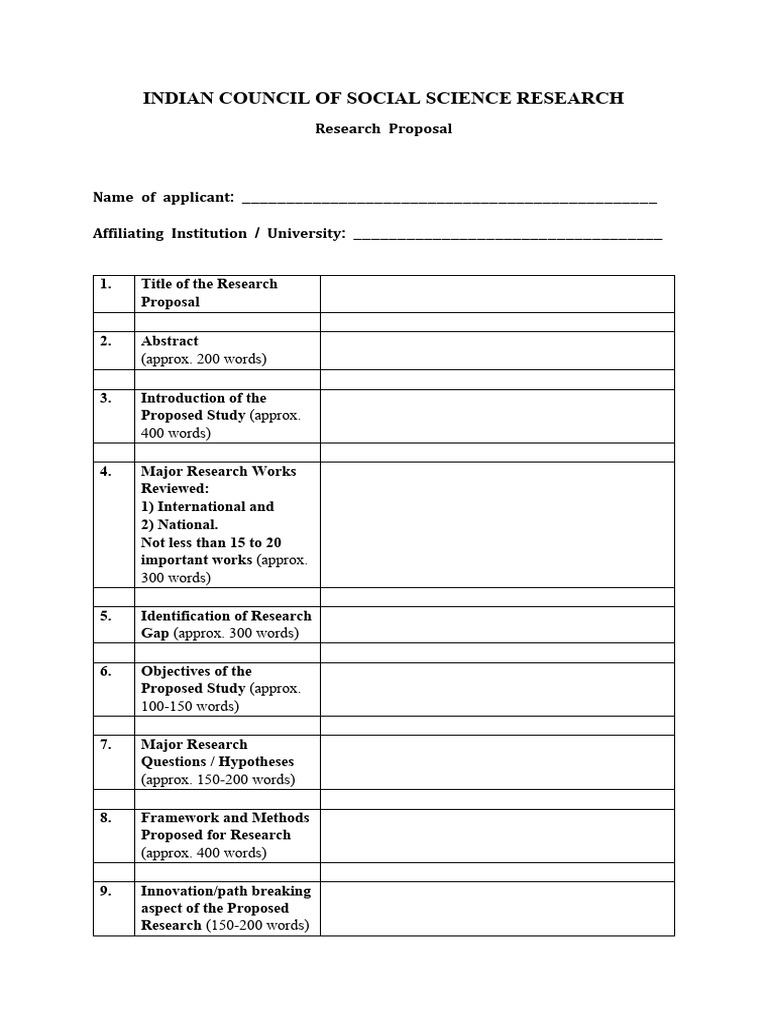 Format of Research Proposal - 0 | PDF