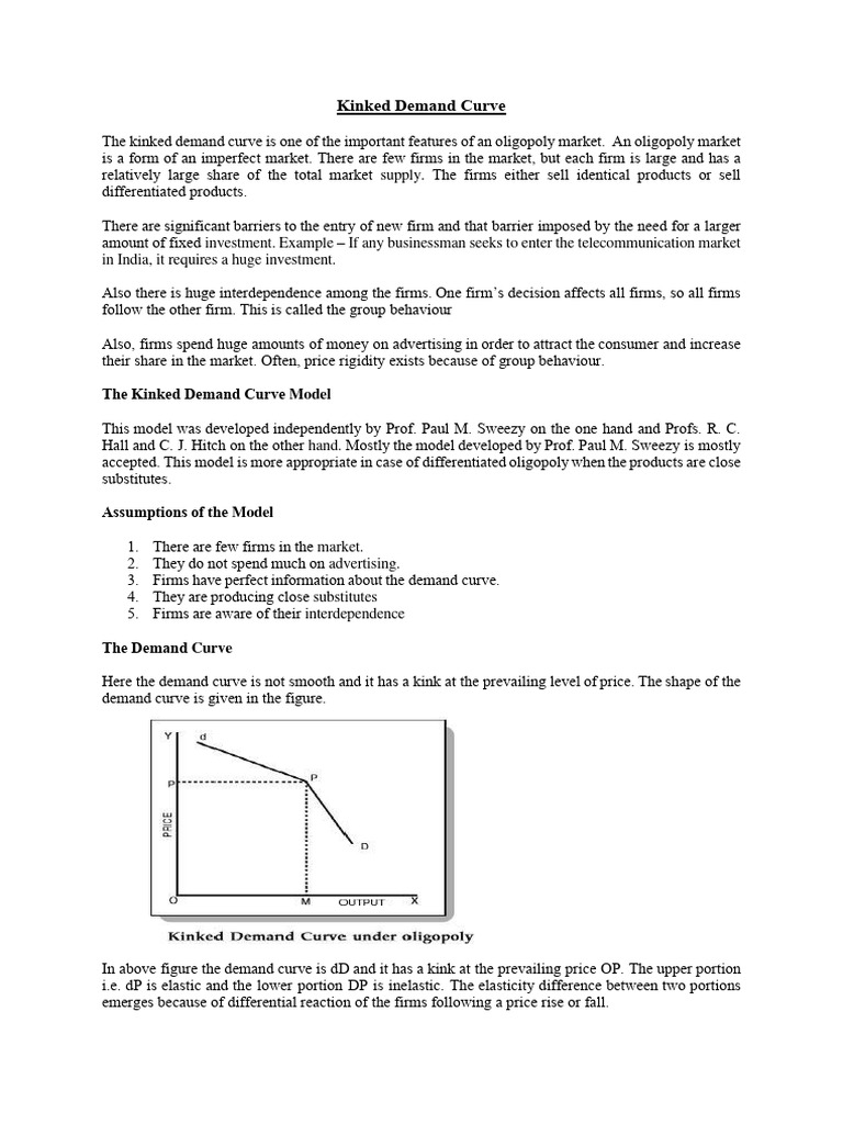 Kinked Demand Curve | Download Free PDF | Price Elasticity Of Demand ...