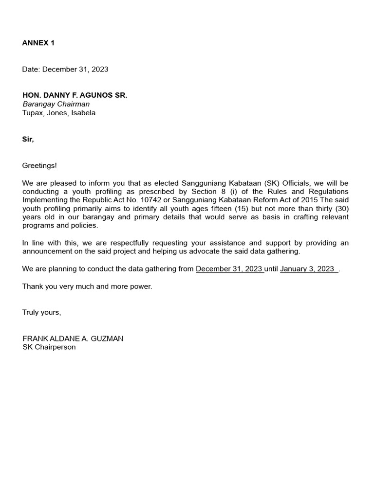 Youth Profiling Project Announcement | PDF | Government