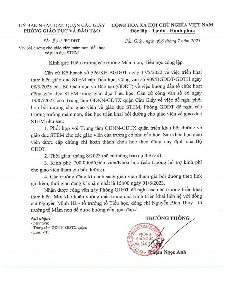 CV Boi Duong Ve Giao Duc STEM | PDF