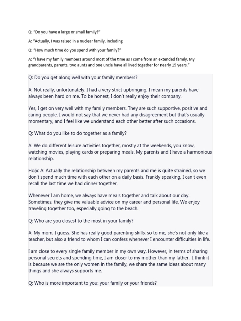 Family Speaking | PDF