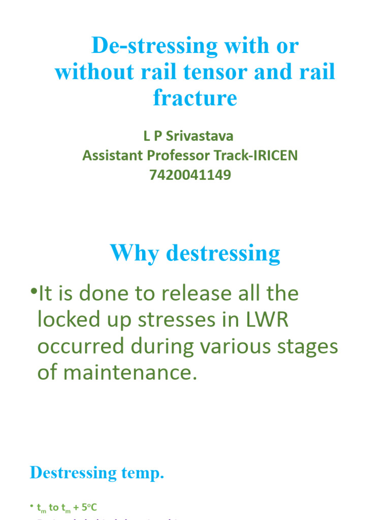 Destressing With or Without Rail Tensor New | PDF | Stress (Mechanics) | Tension (Physics)