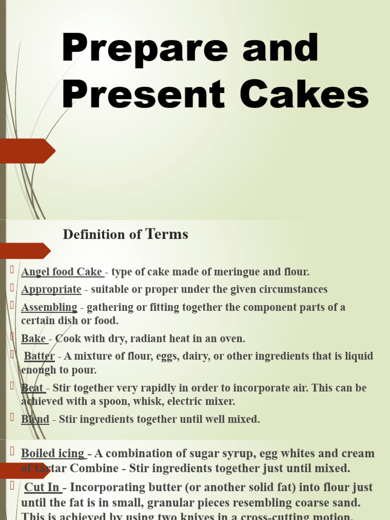 Prepare and Present Gateaux, Tortes and Cakes | PDF | Cakes | Icing (Food)