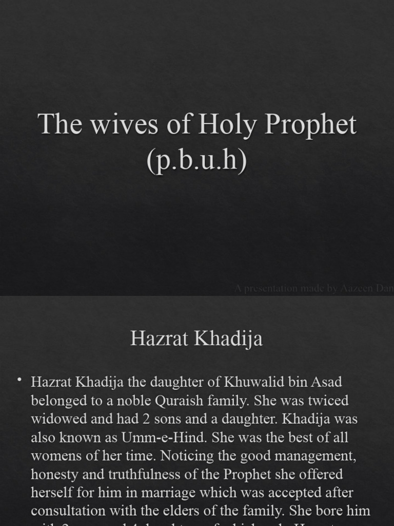 The Wives of Holy Prophet | PDF | Muhammad | Life Of Muhammad