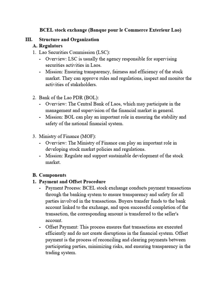 Structure and Organization of BCEL | PDF | Stock Market Index | Stocks