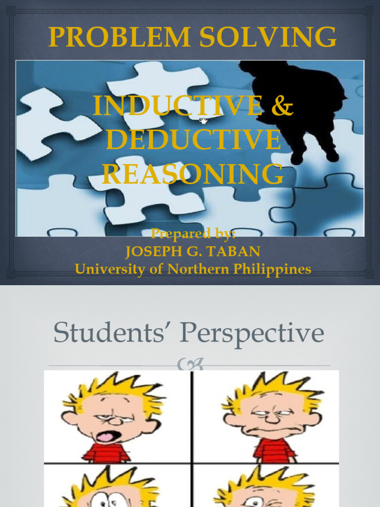 PROBLEM SOLVING InductiveDeductive | PDF | Deductive Reasoning | Reason
