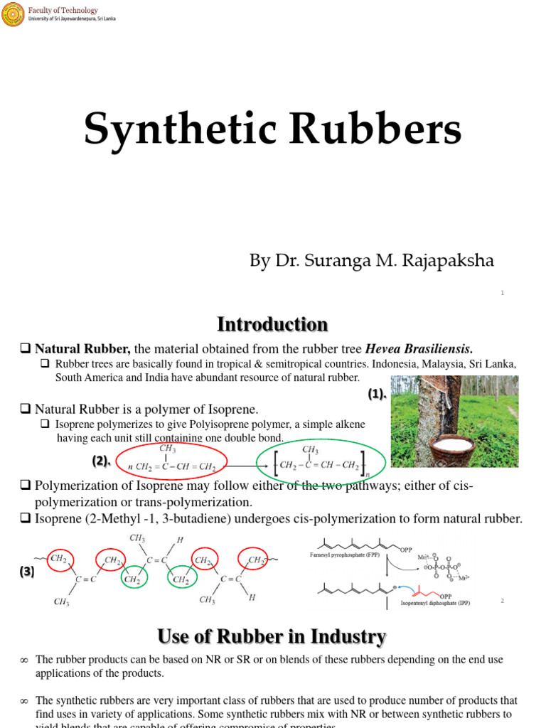 Synthetic Rubber Lec-1 - 2 | PDF | Polymerization | Polystyrene