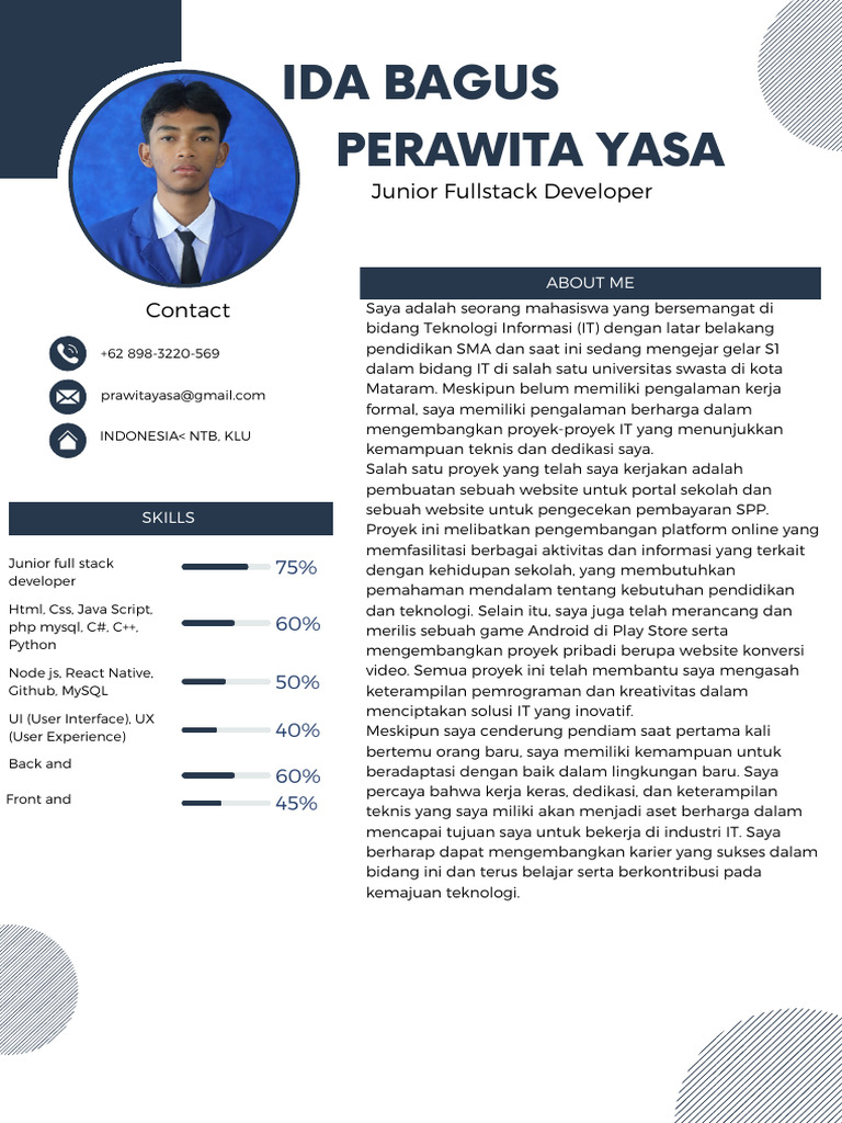 Ida Bagus Resume | PDF | Komputer