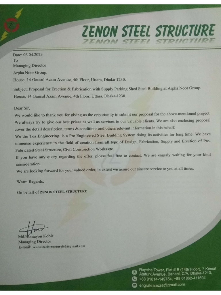 Alpha Group Parking Shed Proposal | PDF