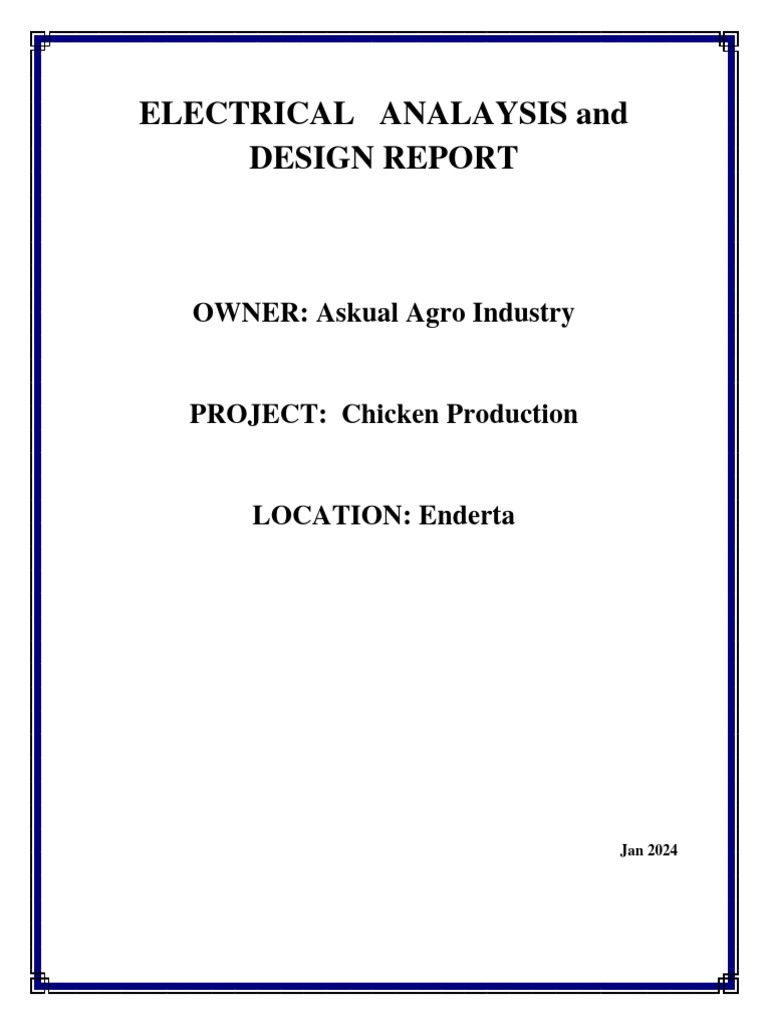 ELECTRICAL ANALAYSIS and DESIGN REPORT | PDF | Electrical Wiring ... ELECTRICAL ANALAYSIS and DESIGN REPORT | PDF | Electrical Wiring ...