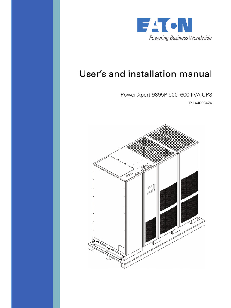 Eaton UPS 9395P 600KVA Users and Installation Manual | PDF | Electrical ...