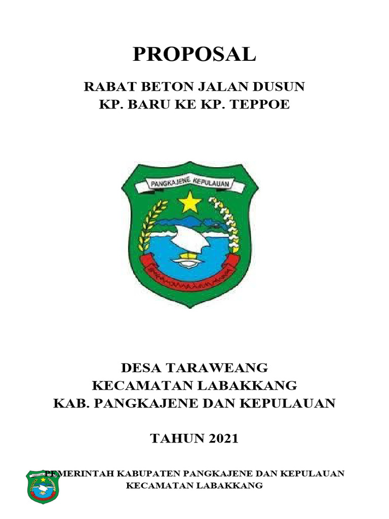 Proposal Rabat Beton Jalan Dusun KP Baru Ke Kp. Teppoe | PDF