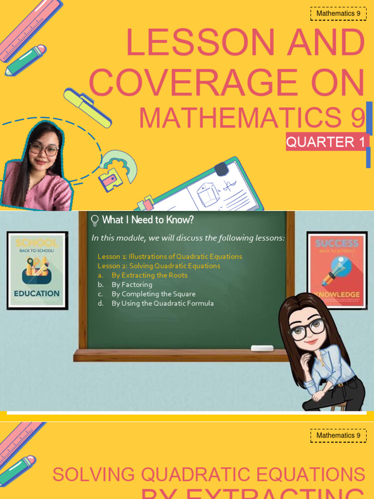 Week1 2 Q1 Solving Quadratic Equations Extracting The Roots Pdf