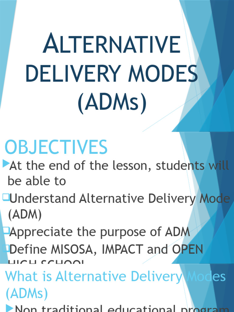 Alternative Delivery Mode | PDF | Learning | Teachers