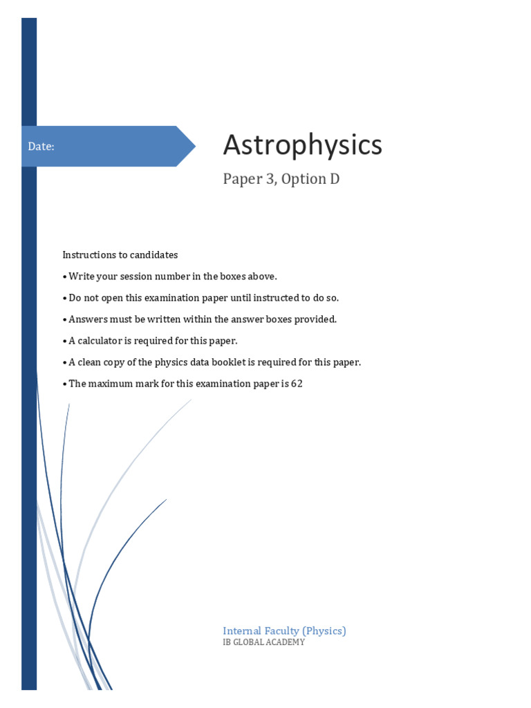 Astrophysics Paper 3 Practice Set | PDF | Stars | Redshift
