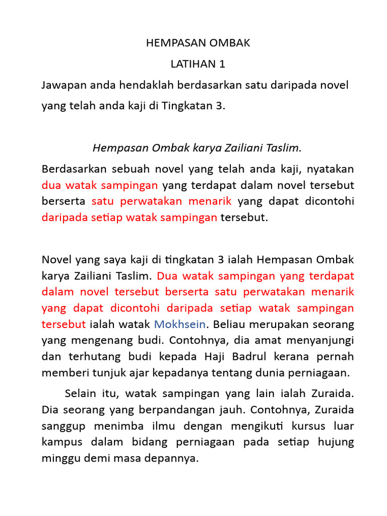 Watak Sampingan Hempasan Ombak | PDF