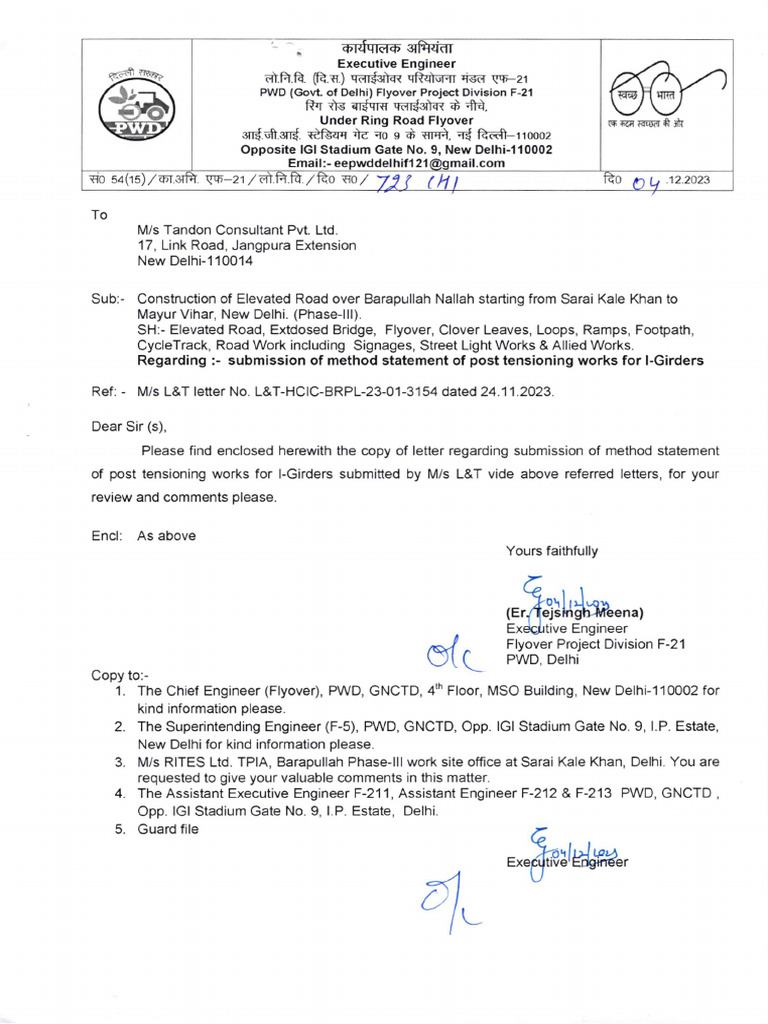I Girder Method Statement | PDF | Prestressed Concrete | Mechanical ...