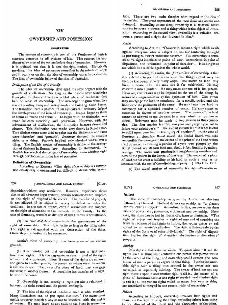 Ownership and Possesion | PDF