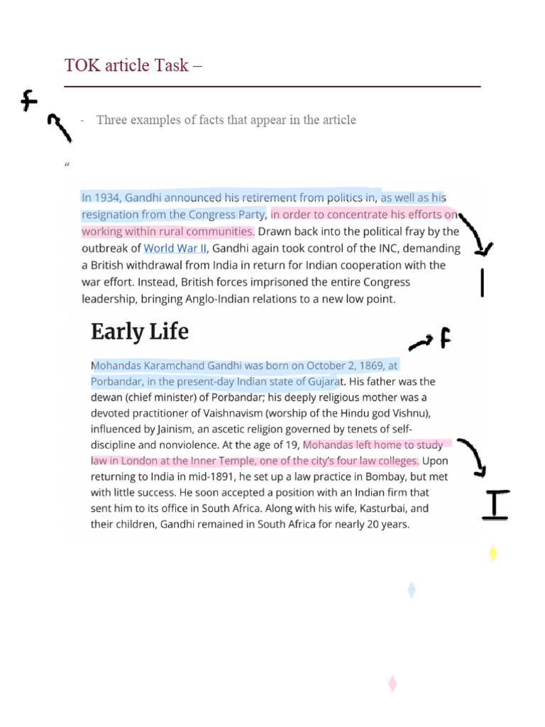 TOK Article Task | PDF | Mahatma Gandhi | Nonviolence