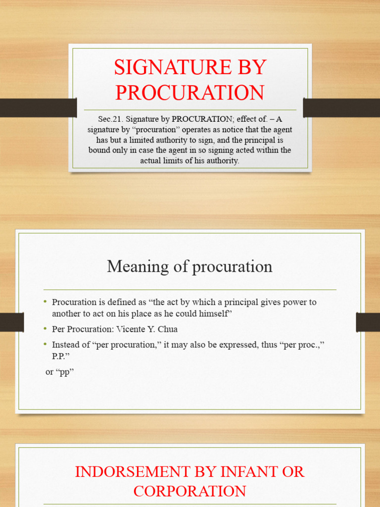 Understanding Signature by Procuration | PDF | Finance & Money Management
