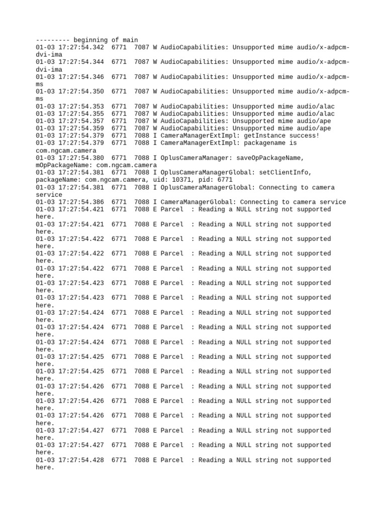 Unsupported Audio/Video Mimes Log | PDF | Java (Programming Language) | Pointer (Computer ...