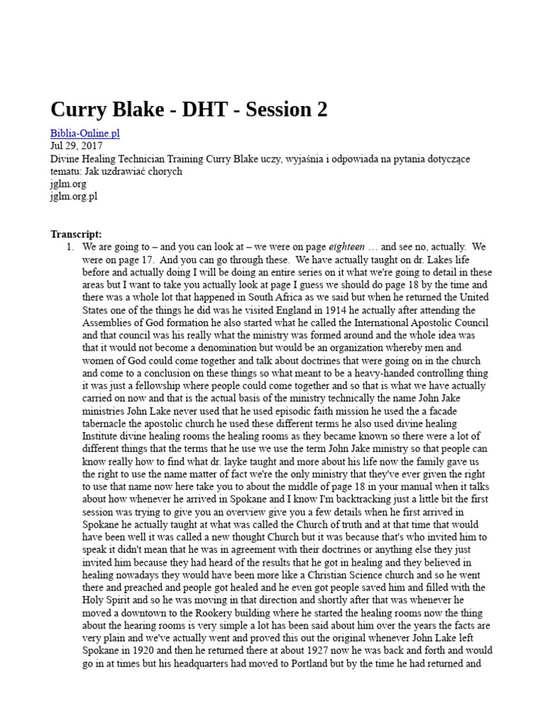 DHT Session 2 | PDF | Faith Healing | Jesus