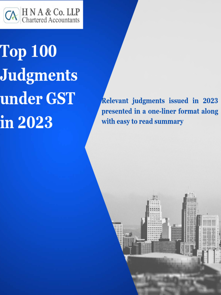Key GST Judgments of 2023 | PDF | Taxes | Government