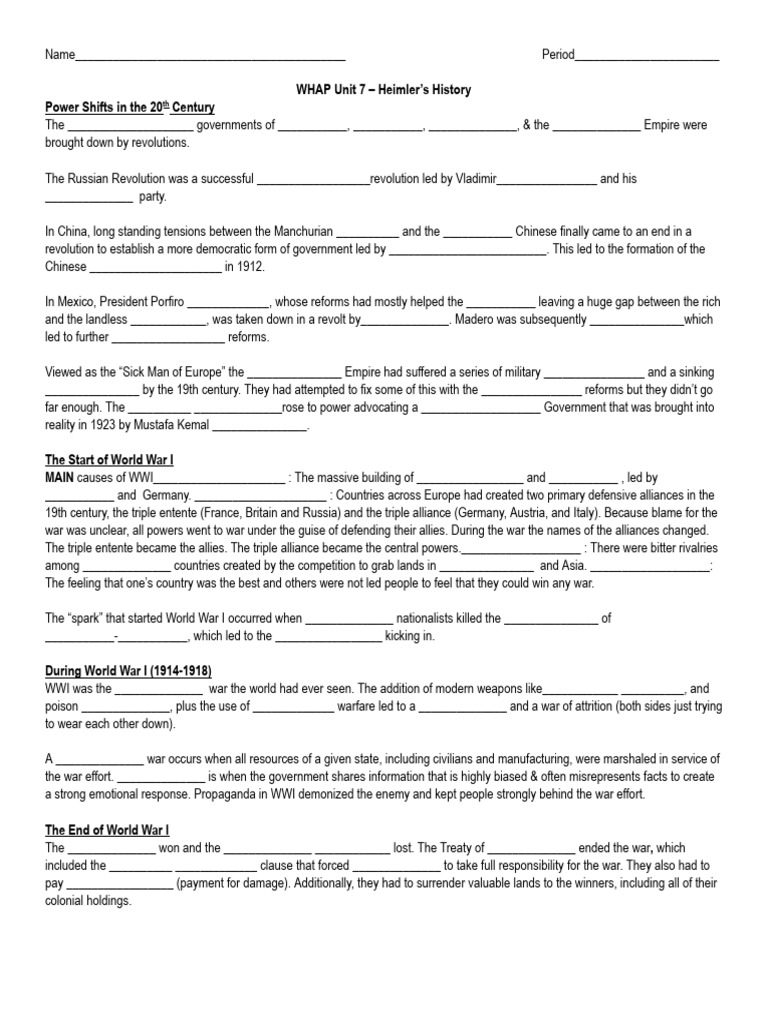 AP World History Unit 7 Overview | PDF | The Holocaust | World War II