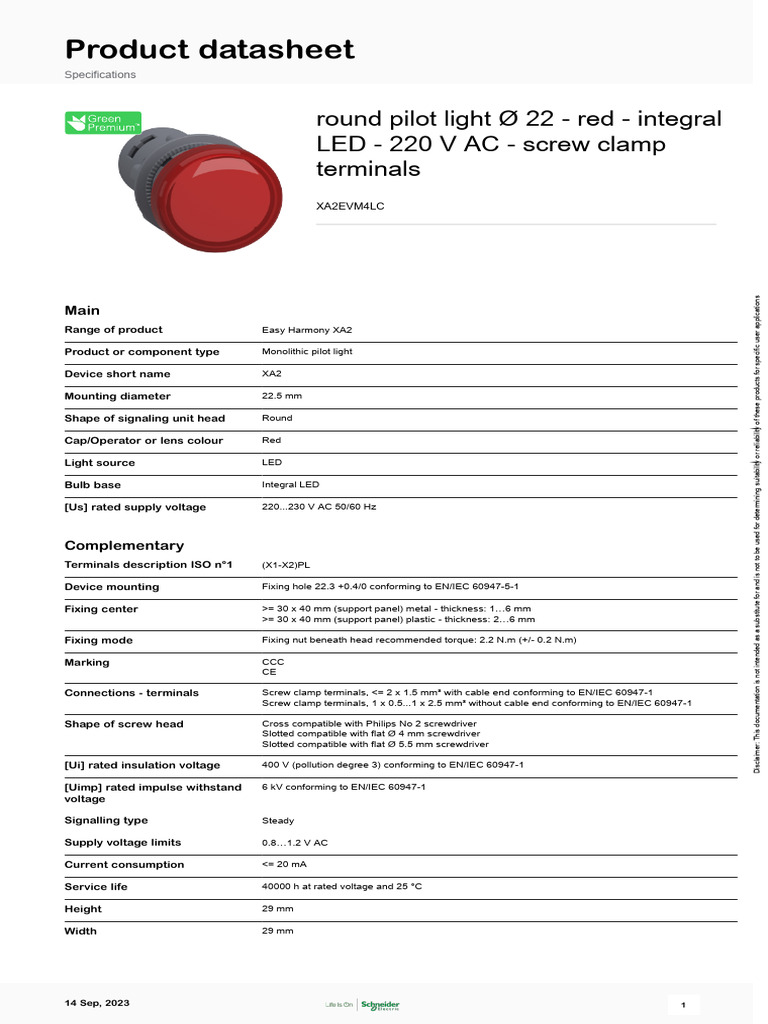 Easy Harmony XA2 - XA2EVM4LC | PDF | Screw | Electric Power
