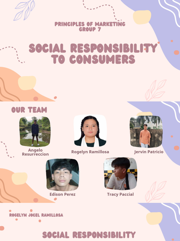 Social Responsibility To Consumers (Group 7) | PDF | Corporate Social ...