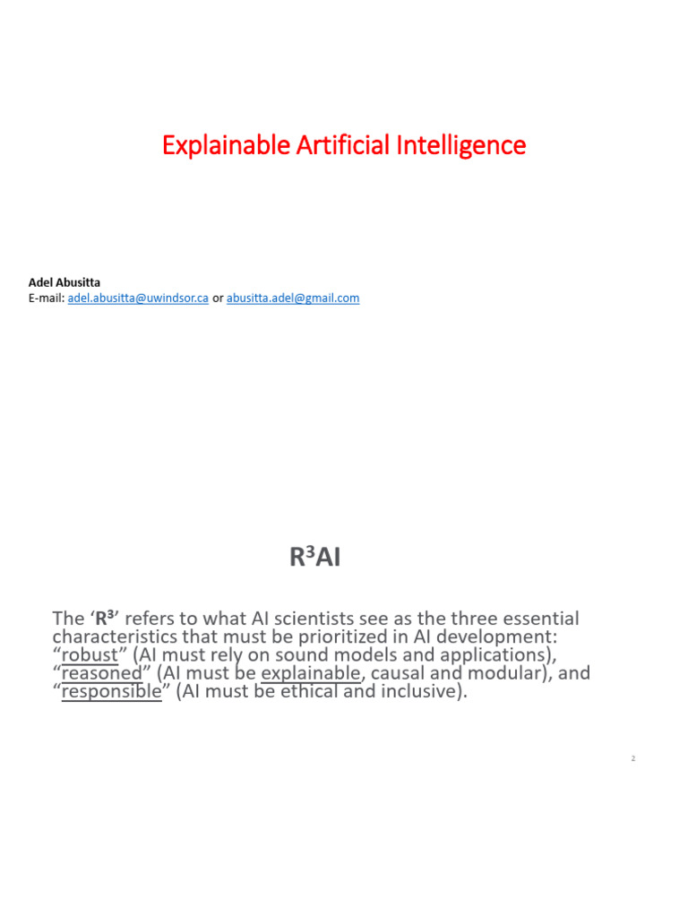 Explainable Artificial Intelligence Challenges and Future Directions | PDF | Machine Learning ...