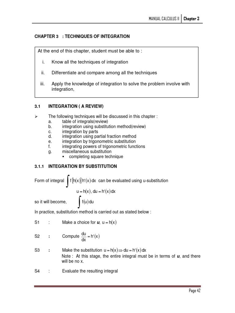 Chapter 3 | PDF | Integral | Mathematical Relations