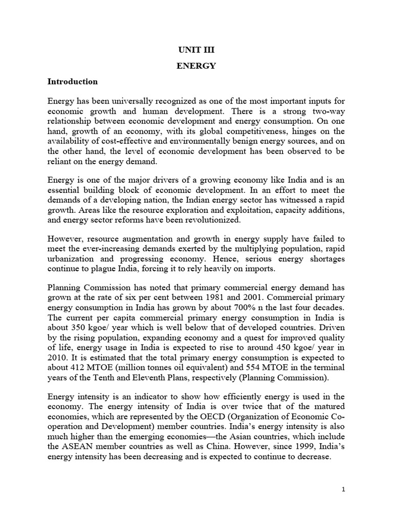 Unit Iii Energy Mcom F | PDF | Energy Development | Renewable Energy
