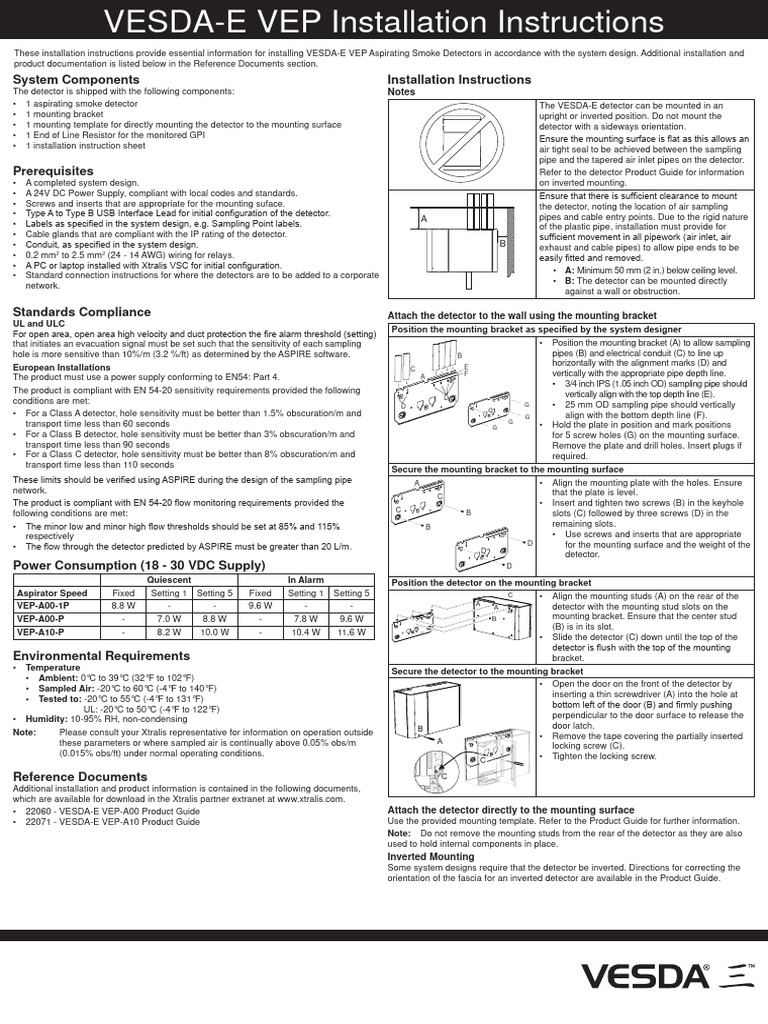 VESDA-E VEP Installation Instructions | PDF | Usb | Ethernet