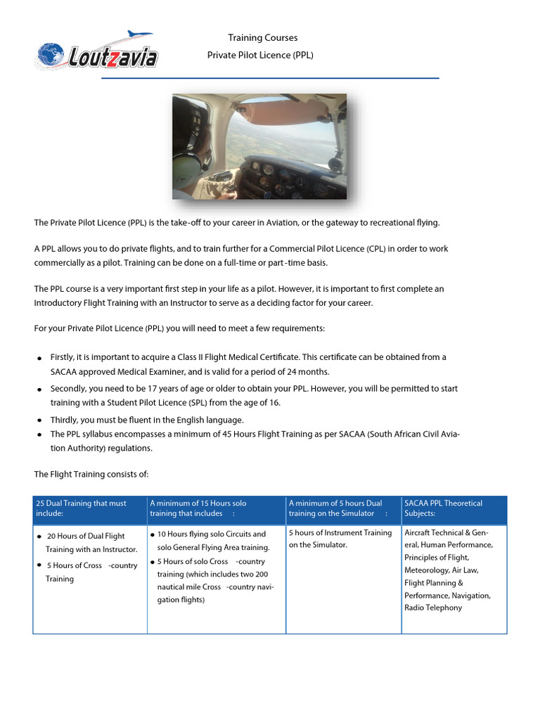 LoutzaviaPrivate Pilot Licence PPL | PDF | Flight Instructor ...