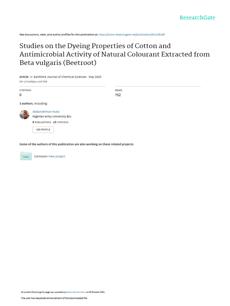 11 Beetroot | PDF | Dyeing | Chemistry