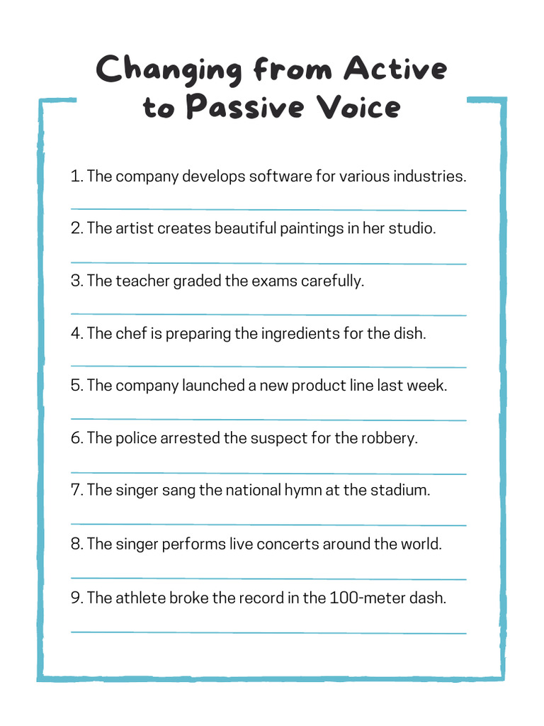 Active to Passive Voice Examples | PDF | Foreign Language Studies