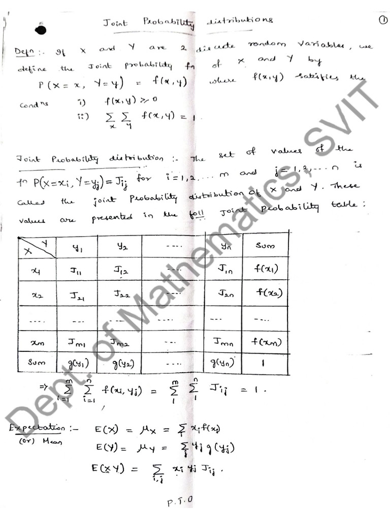 Module 5 - JPD & Sampling Theory Notes-3 | PDF