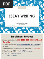 Essay Writing Techniques for CSS Aspirants | PDF | Paragraph | Essays