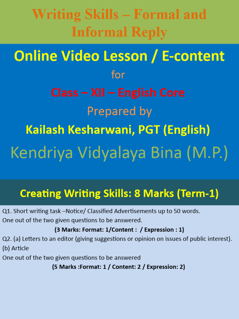 On Formal Informal Reply | PDF