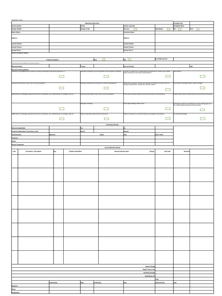 Senatla EV Charger Warranty Claim Form | PDF | Electricity | Electrical ...