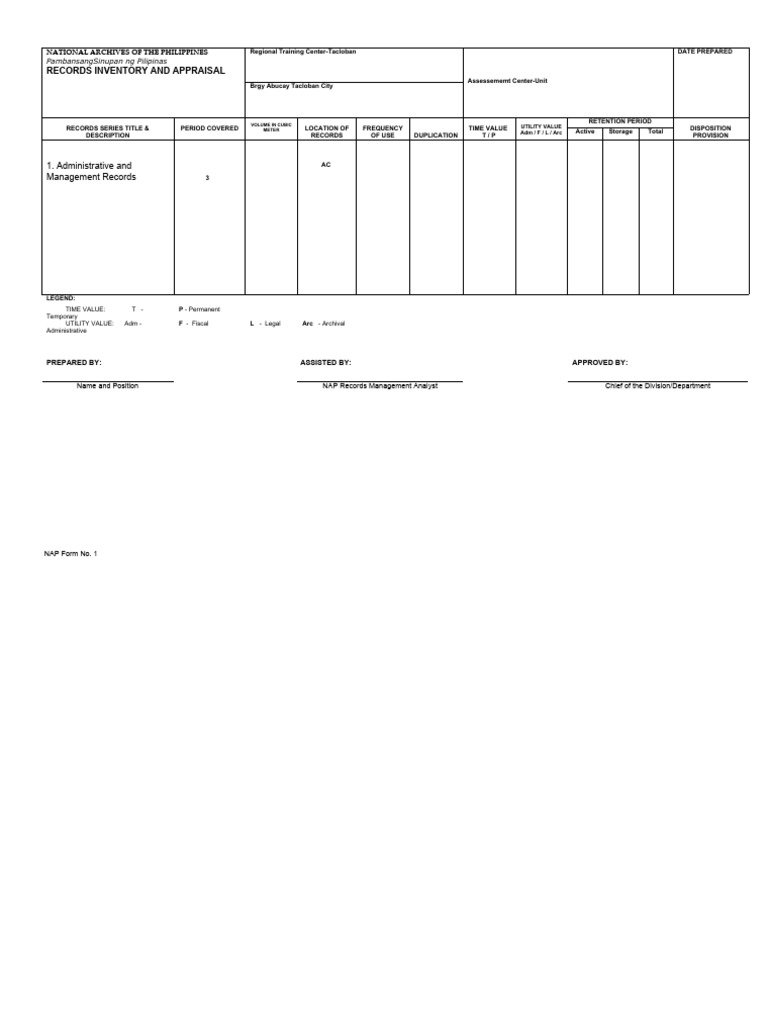 NAP Form No. 1 | PDF