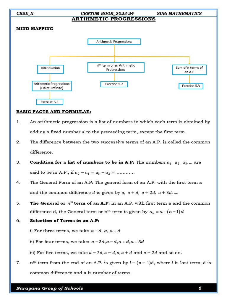 Artihmetic Progressions | PDF | Elementary Mathematics | Mathematical Concepts