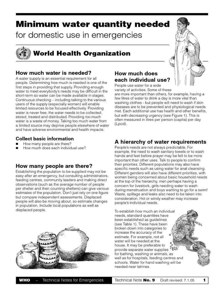 Minimum Water Needs in Emergencies | PDF | Water | Drinking Water