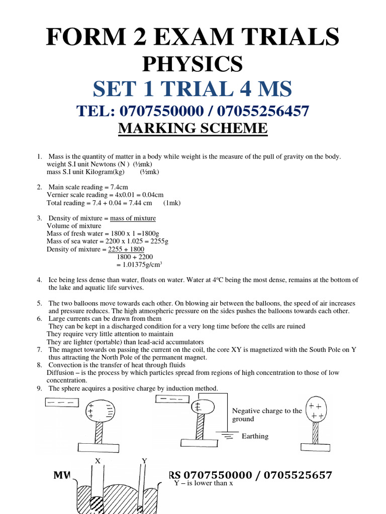 Phy Trial 4 MS | PDF | Electric Charge | Density