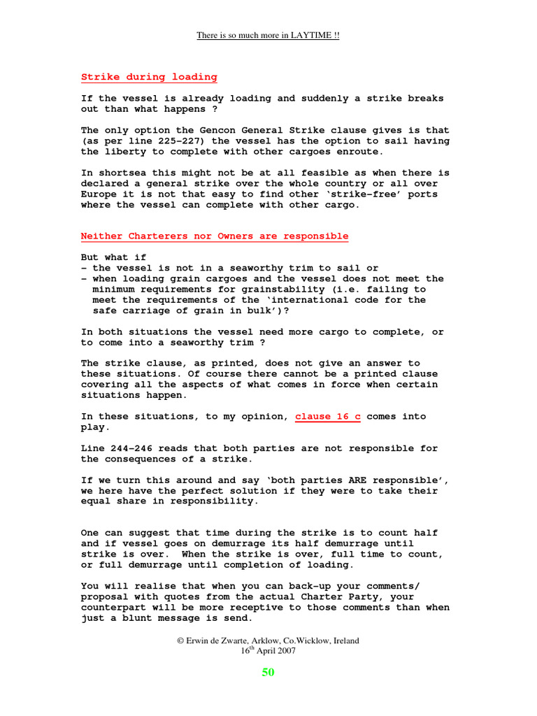 A Laymans Guide To Laytime-6 | PDF | Water Transport | Shipping