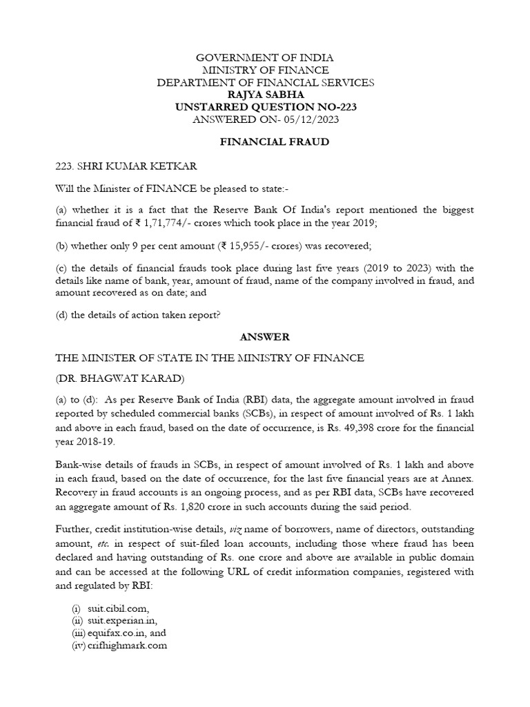 Annex 262 AU223 | PDF | Reserve Bank Of India | Financial Services
